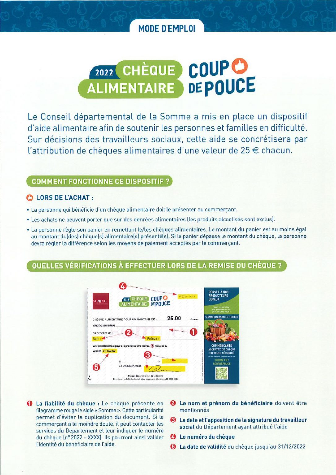 Le chèque alimentaire mode d'emploi - Mairie de Flixecourt